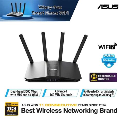 Asus Rt Be U Be Dual Band Wifi Smart Aimesh Extendable Router G Port Coverage Up To