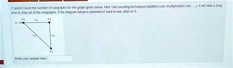 1 Point Count The Number Of Subgraphs For The Graph Given Below Hint