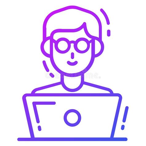Programmer Icon Single Avatar Vector Illustration Stock Vector Illustration Of Laptop