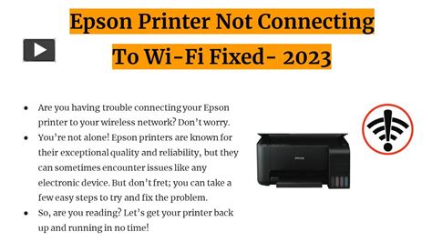 Epson Printer Not Connecting To Wi Fi Fixed Presentation Free To Download