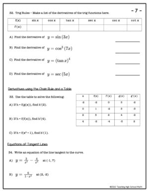 Calculus AP AB Review Study Guide With Problems Made By Teachers