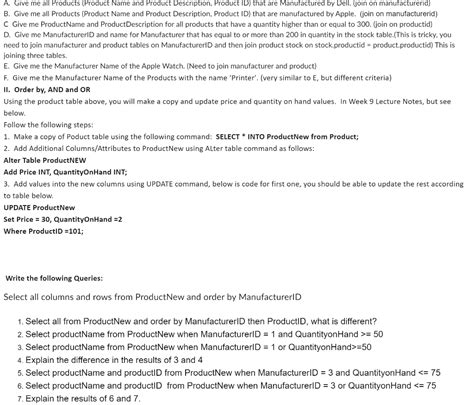 Solved Using The Tables You Created In Class And Modifed In