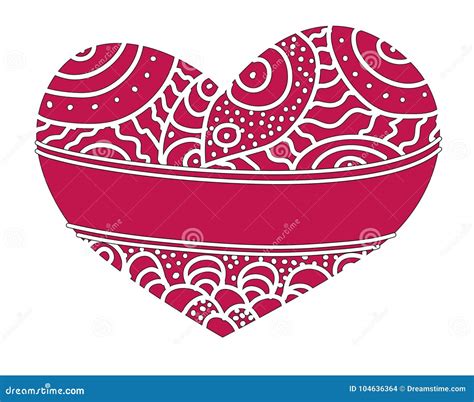 Patterned Heart Stock Vector Illustration Of Floral 104636364