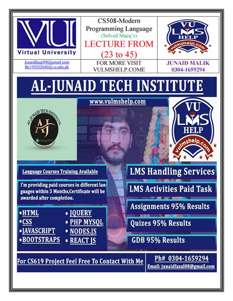 CS508 Solved MCQs Final TERM BY Junaid CS508 Modern Programming