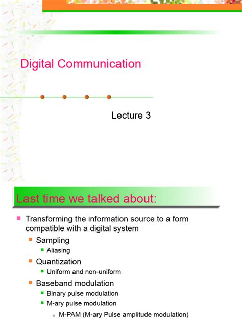 Lecture 3and4pptx Pdf Modulation Sampling Signal Processing