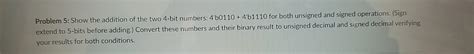 Solved Problem 5 Show The Addition Of The Two 4 Bit