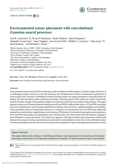 Pdf Environmental Sensor Placement With Convolutional Gaussian Neural Processes