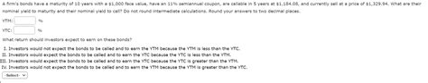 [solved] Nominal Yield To Maturity And Their Nominal Yield