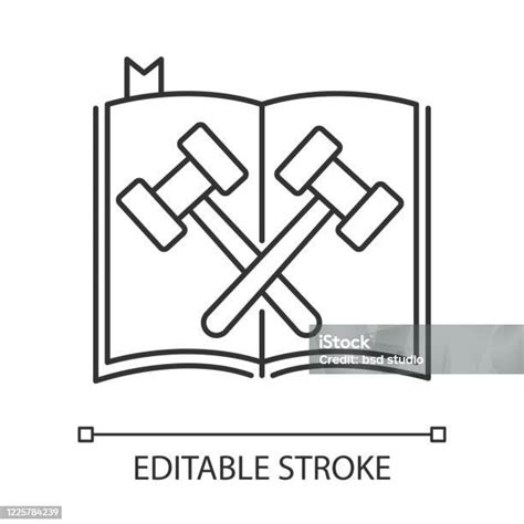 법적 코드 픽셀 완벽한 선형 아이콘입니다 법원 법령 법률 책 규칙 시스템 규정 얇은 라인 사용자 정의 그림입니다 등고선 기호입니다 벡터 절연 윤곽선 도면 편집 가능한