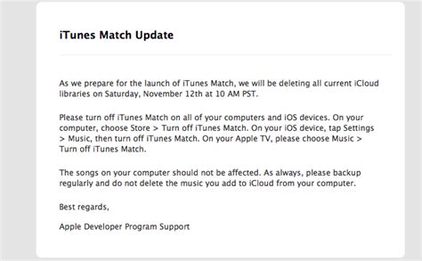 Itunes Match Libraries To Be Wiped Tomorrow November 12th As Launch Nears 9to5mac