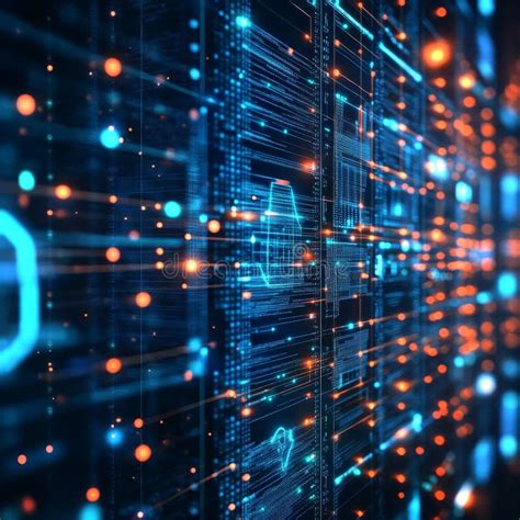 Futuristic Data Flow Large Data Transfer Network Digital