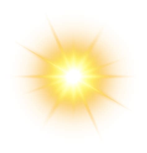 Golden Glowing Lights Effects Isolated Solar Flare With Beams And