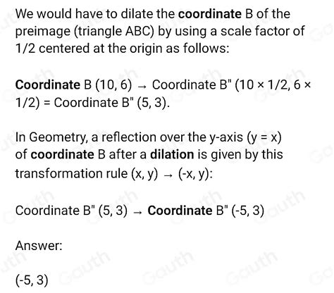 solved 8 ected over the y axis what is the location of b° after the