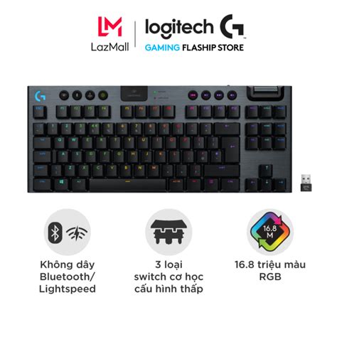 Bàn phím game cơ học không dây Lightspeed Logitech G913 TKL Không phím số 3 loại switch cấu