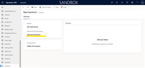 HIDE AND SHOW SECTIONS BY USING FIELD VALUES IN DYNAMICS 365 CRMONCE