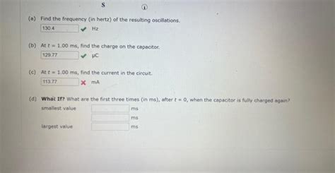 Solved An Lc Circuit Like The One In The Figure Below