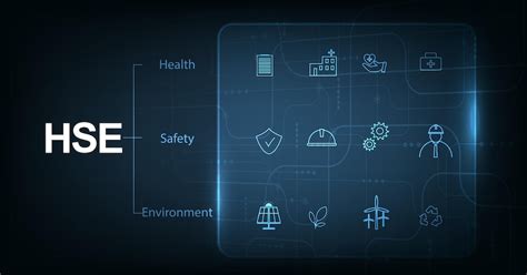 Premium Vector Health Safety And Environment Hse On The Dark Blue