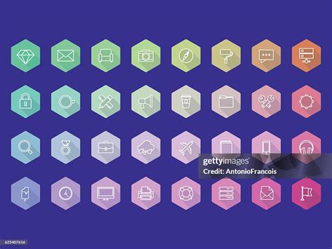 Hexagon Icon Set High Res Vector Graphic Getty Images