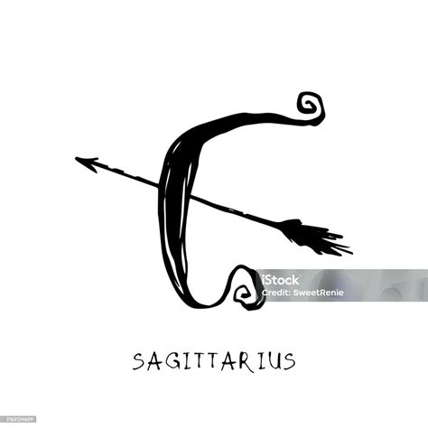 궁수자리 조디악 표지판 기발한 별자리 아이콘 손으로 그린 벡터 일러스트 레이 션 검은 선 예술 문신 디자인 0명에 대한 스톡 벡터 아트 및 기타 이미지 Istock