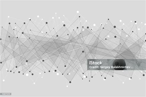 추상적인 기하학적 배경입니다 회색 배경에 하는 연결 된 삼각형 총 웹입니다 큰 데이터입니다 현대 다각형 디자인입니다 벡터