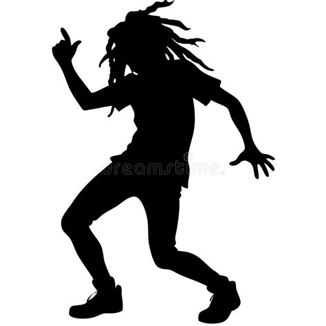 Dancing Silhouette With Dreadlocks Dynamic Vector Art For Design