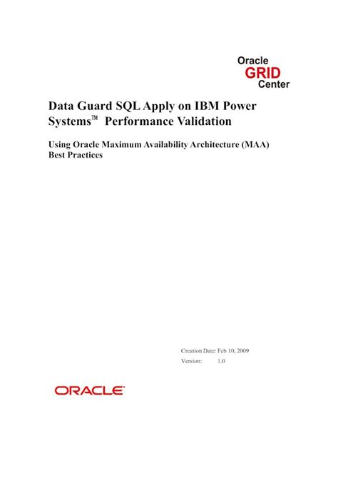 Pdf Data Guard Sql Apply On Ibm Power Systems Performance · Data Guard Sql Apply On Ibm