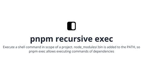 Pnpm Recursive Exec Fig
