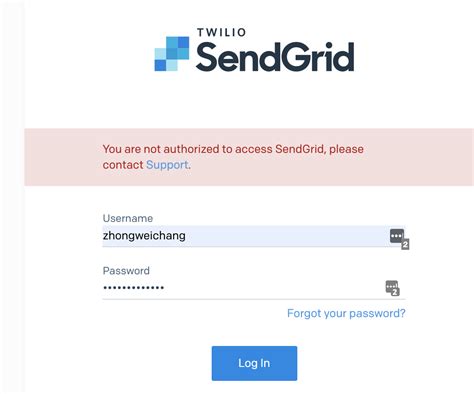 You Are Not Authorized To Access Sendgrid Please Contact Support · Issue 806 · Sendgrid