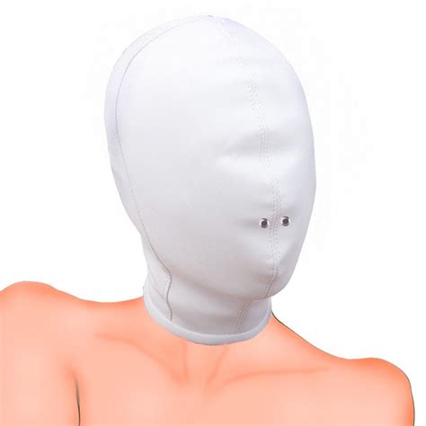 SM PU Leather Full Face Mask Nose Holes Breathable Harness Unisex Cosplay Hood Masks Fetish Head