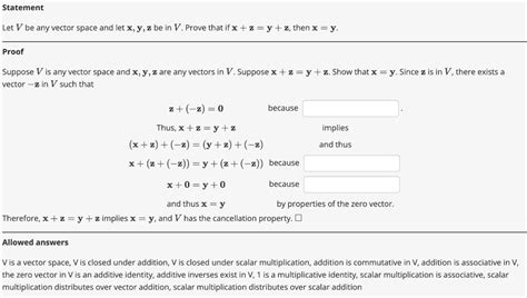 Solved Let V Be Any Vector Space And Let X Y Z Be In V Chegg Com