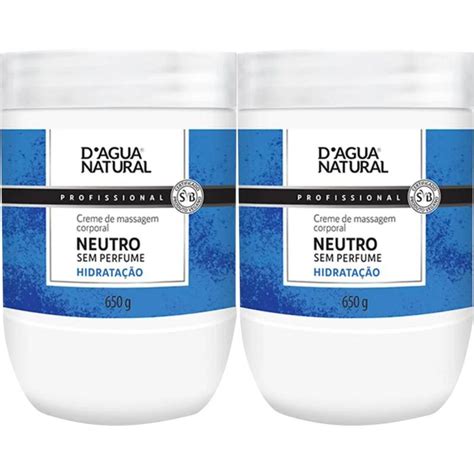 2 Creme Massagem Corporal Neutro 650g Dagua Natural Dagua Natural