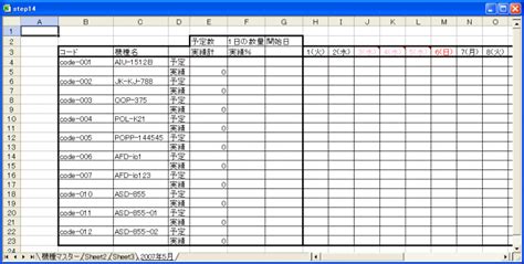 Excelで生産予定・実績表を作ってみよう 完成した生産予定・実績表
