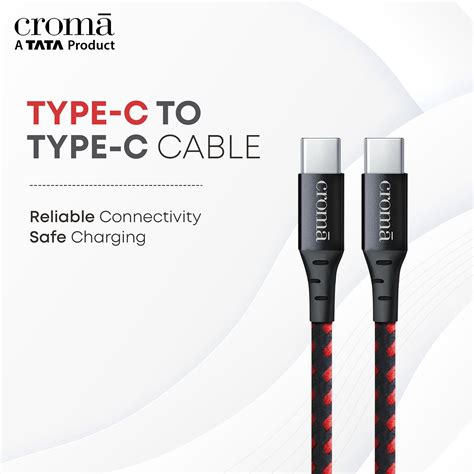 Buy Croma Type C To Type C Feet M Cable Apple Compatible Red Online Croma