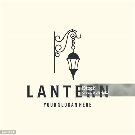 빈티지 스타일 로고 일러스트 레이 션 템플릿 그래픽 디자인이있는 등불 또는 램프의 벡터 가로등에 대한 스톡 벡터 아트 및 기타 이미지 가로등 컴퓨터 그래픽 과거