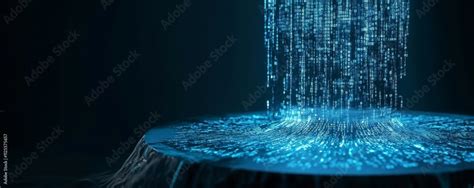 Data Leak Visualization Glowing Binary Code Pouring From Broken Cloud Storage Icon Symbolizing