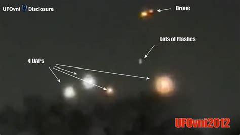 Voici Quatre Orbes Et Un Drone Planant Here Are Four Orbs And A