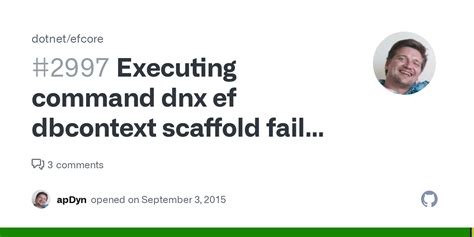 Executing Command Dnx Ef Dbcontext Scaffold Fails Regardless Of The