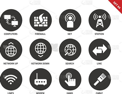 Networking Icons On White Background