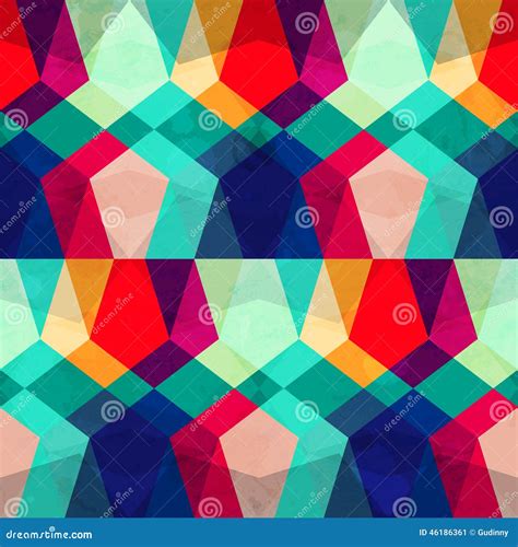 Colored Mosaic Seamless Pattern With Grunge Effect Stock Vector Illustration Of Fantasy