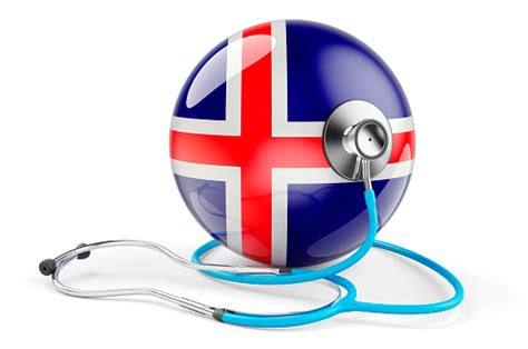 청진기가 있는 아이슬란드 국기 아이슬란드 컨셉의 헬스케어 흰색 배경에서 격리된 3d 렌더링 개혁에 대한 스톡 사진 및 기타 이미지 Istock