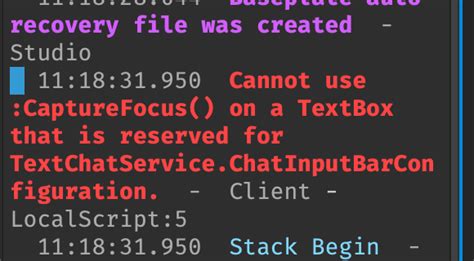 Cannot Use Capturefocus On A Textbox That Is Reserved Scripting Support Developer Forum