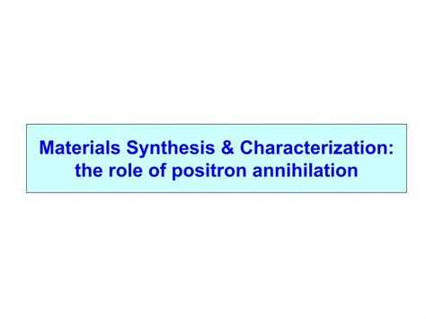 Pdf Materials Synthesis And Characterization The Role Of