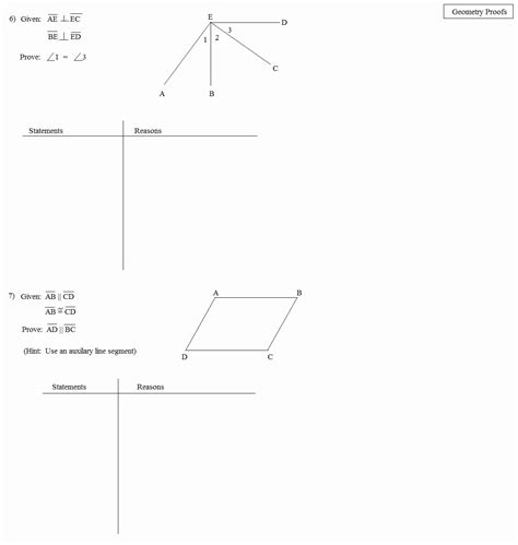 50 Geometric Proofs Worksheet With Answers