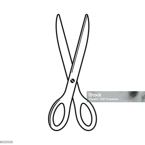 Scissors Vector Outline Stock Illustration Download Image Now Art And Craft Equipment Cut