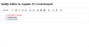 How To Use Quilljs Editor In Angular 15 GeeksforGeeks