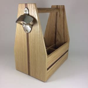 Wooden Beer Caddy With Bottle Opener Great For Gifts Etsy