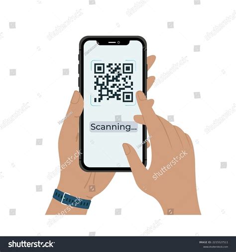 Smartphone Scanning Qr Code Vector Illustration Stock Vector Royalty Free