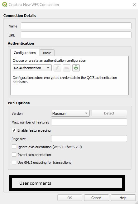 Comment Section Within Wfs Connection Dialogue Box · Issue 45628 · Qgisqgis · Github