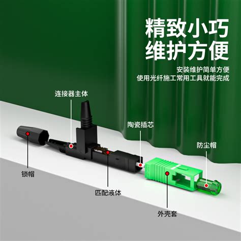 FTTH预埋式冷接子光纤接头SC APC直插翻盖式冷接子快接头光纤冷接头皮线光钎光纤线对接头快速连接器广电专用 虎窝淘