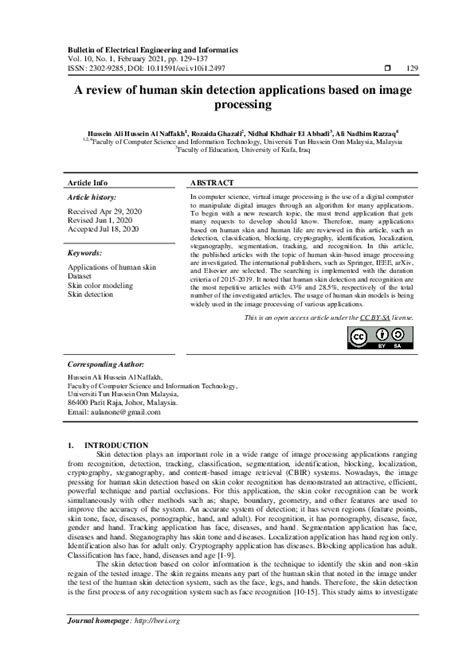 pdf a review of human skin detection applications based on image
